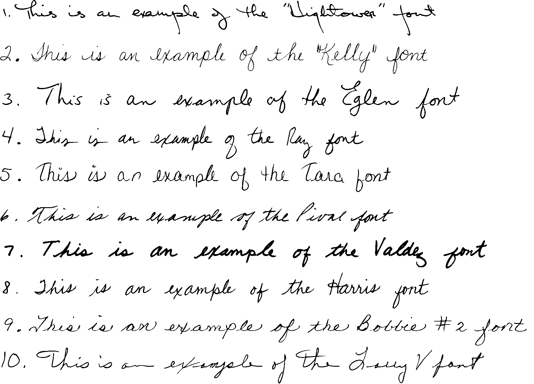 Handwriting Font Samples