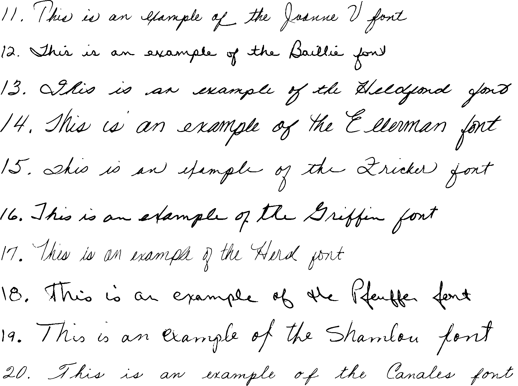 Handwriting Font Samples