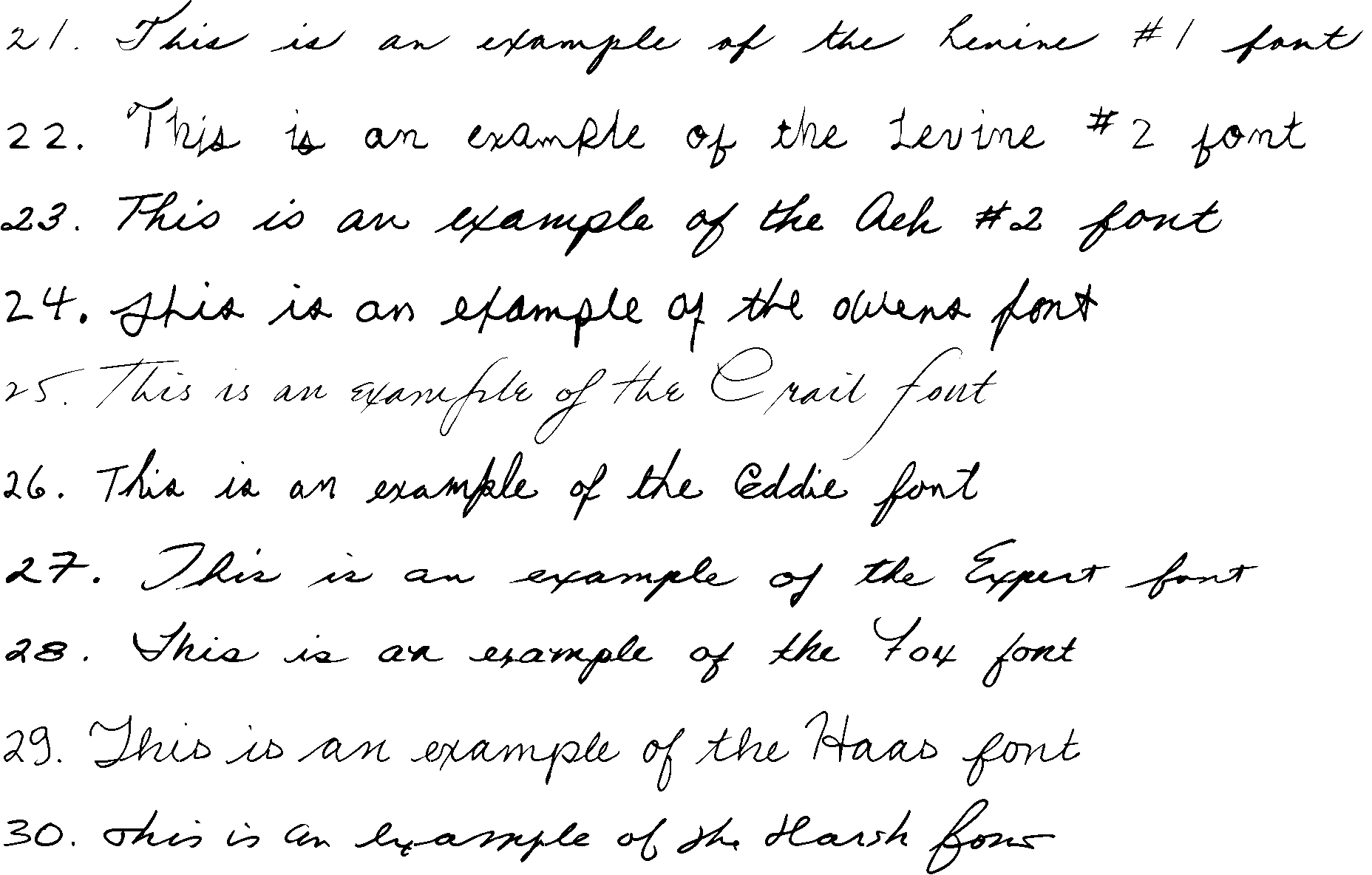 Handwriting Font Samples